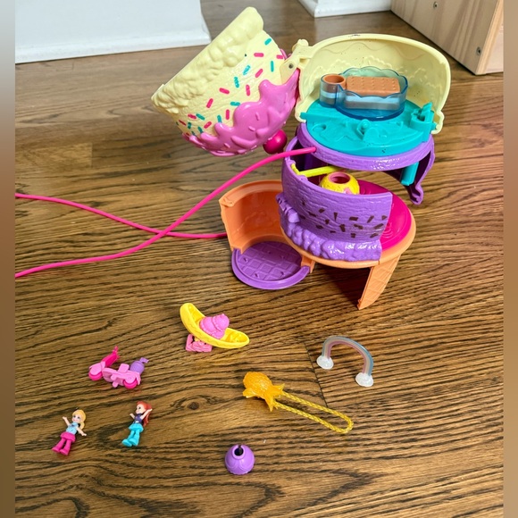 Mattel | Toys | Polly Pocket Ice Cream Coneshaped Playground Spin N ...